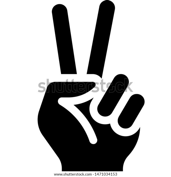 Victory Finger Gesture Vshape Fingers Formation Stock Vector (Royalty ...