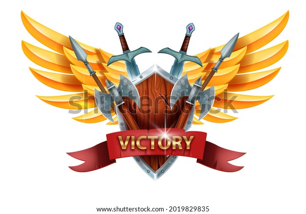 Victory Game Ui Design Sign Winner Stock Vector (Royalty Free ...
