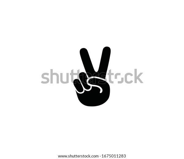 Victory Hand Gesture Emoji Vector Isolated Stock Vector (Royalty Free ...