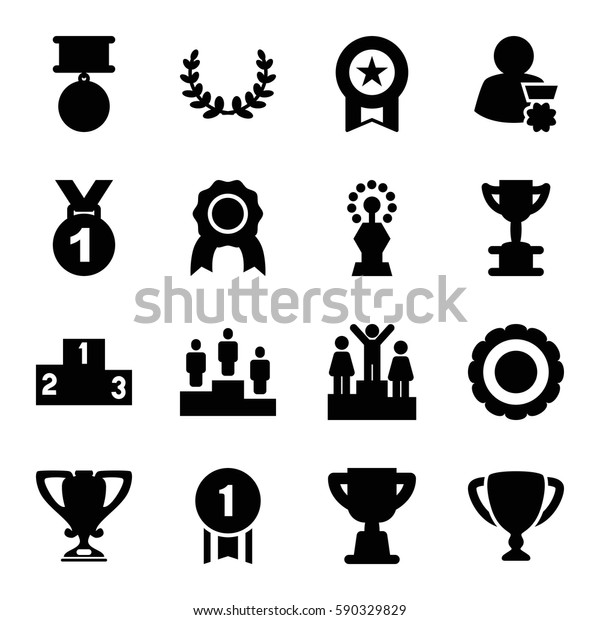 Victory Icons Set Set 16 Victory Stock Vector (Royalty Free) 590329829