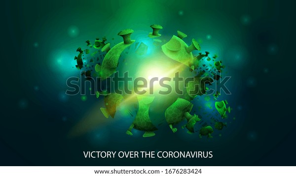 Victory Over Coronavirus Coronavirus Defeated Collapsing Stock Vector ...