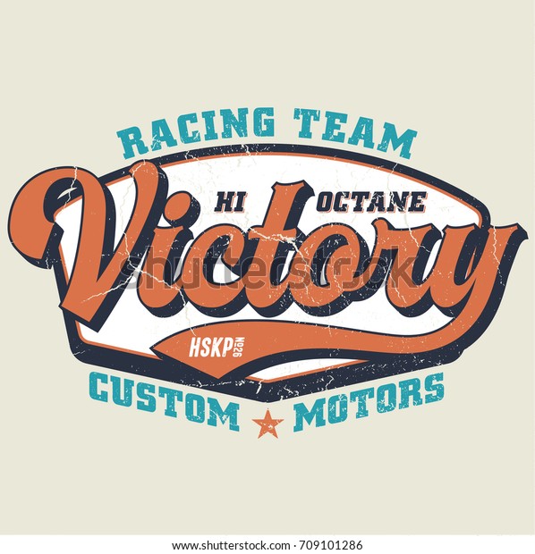 Victory Racing Team Tee Design Print Stock Vector (Royalty Free) 709101286