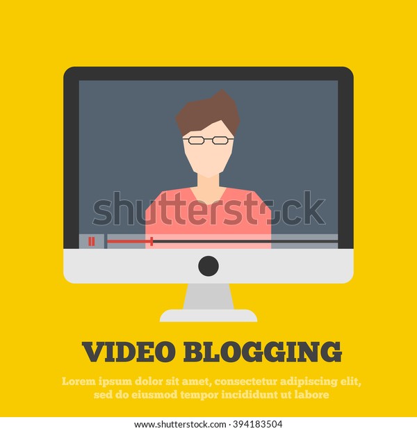 Video Blog Vector Illustration Vlog Concept Stock Vector (Royalty Free ...