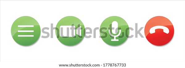 Video Cal Icon Set Screen Template Stock Vector (Royalty Free ...