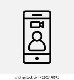 Video Call Icon Line Style About Stock Vector (Royalty Free) 2202498571 ...