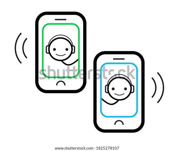 Video Call Icon Smiley Face Talking Stock Vector (Royalty Free) 1825278107