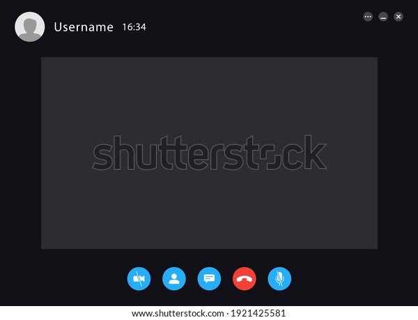 Video Call Screen Template Illustration Application Stock Vector ...