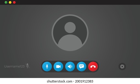 Video Calling Template User Icon Buttons Stock Vector (Royalty Free ...