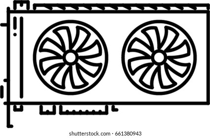 Video Card Outline Icon Stock Vector (Royalty Free) 661380943 ...