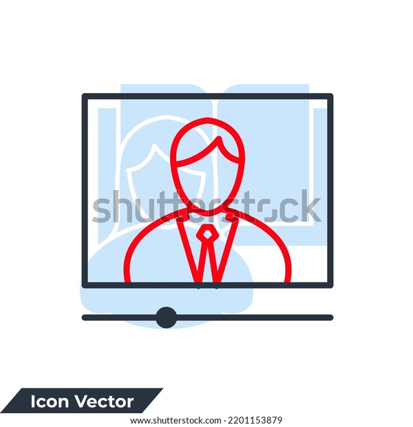 Video Conference Icon Logo Vector Illustration Stock Vector (Royalty ...
