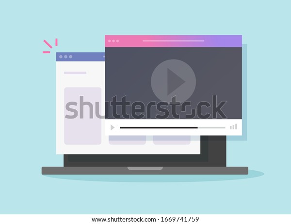 Video Content Watching Online On Internet Stock Vector (Royalty Free ...