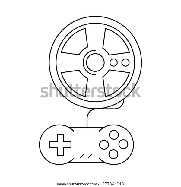 Video Game Car Wheel Control Vector: vector de stock (libre de regalías ...