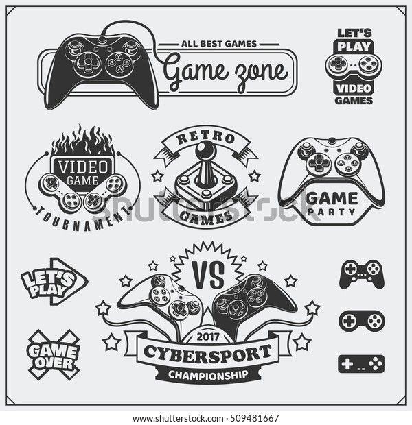 Video Game Club Emblems Labels Icons Stock Vector (Royalty Free) 509481667
