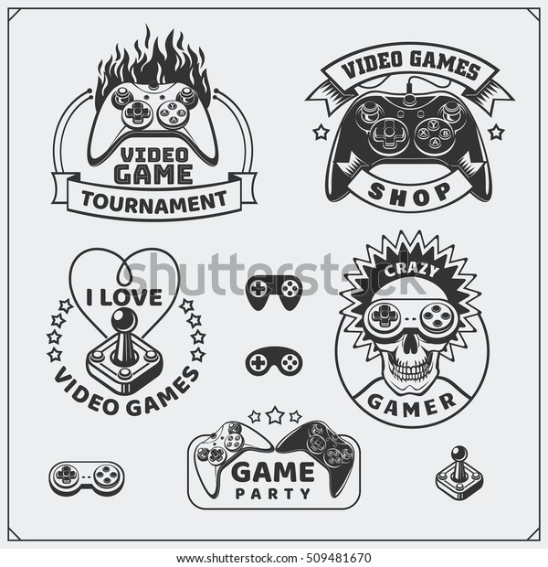 Video Game Club Emblems Labels Icons Stock Vector (Royalty Free) 509481670