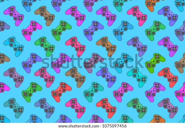 Video Game Controller Background Gadgets Seamless Stock Vector (Royalty ...