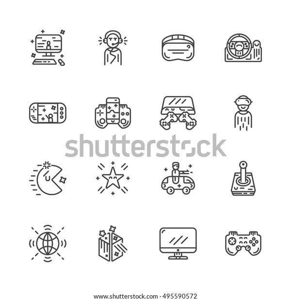 Video Game Controller Gamepad Line Art Stock Vector (Royalty Free ...