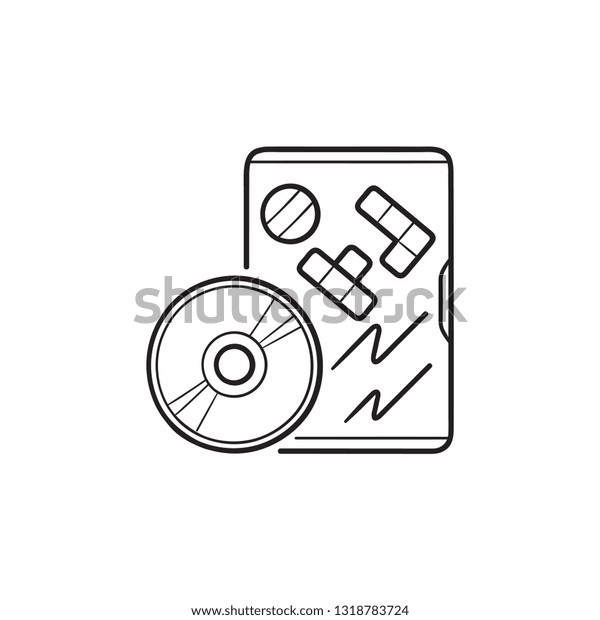 Video Game Dvd Box Hand Drawn Stock Vector (Royalty Free) 1318783724
