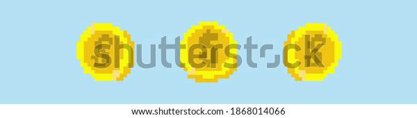 Video Game Gold Coins Pixel Art 库存矢量图（免版税）1868014066 | Shutterstock