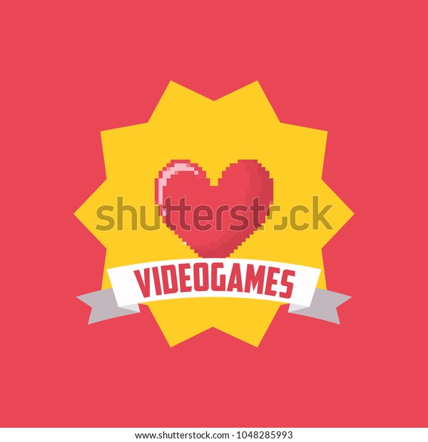 Video Game Heart Stock Vector (Royalty Free) 1048285993 | Shutterstock