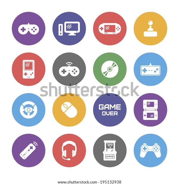 Video Game Icons Vector: vetor stock (livre de direitos) 195132938 ...