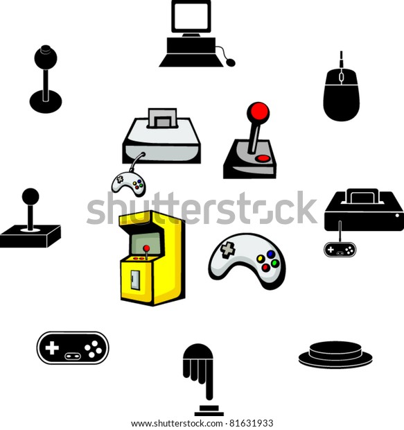 Video Game Illustrations Symbols: vetor stock (livre de direitos ...