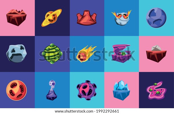 Video Game Stuff Cartoon Set Stock Vector (Royalty Free) 1992292661 ...