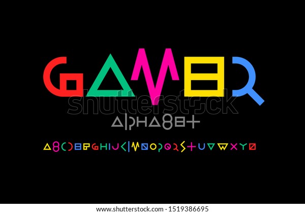 Video Game Style Font Design Alphabet Stock Vector (Royalty Free ...
