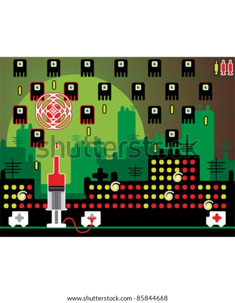 Video Game Syringe Shots Being Given Stock Vector (Royalty Free ...