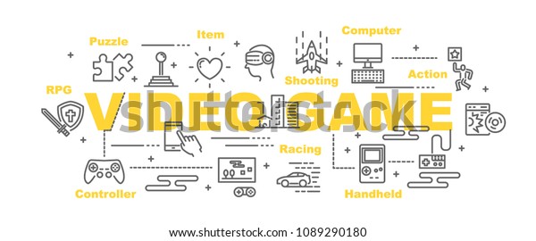 Video Game Vector Banner Design Concept Stock Vector (Royalty Free ...