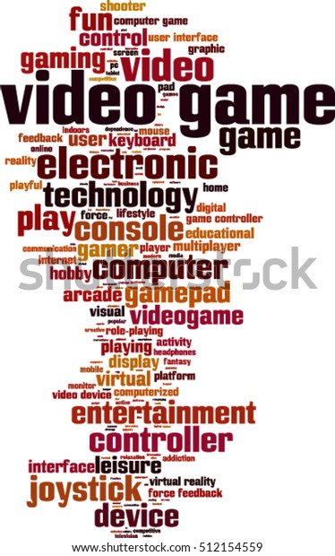 Video Game Word Cloud Concept Vector: vector de stock (libre de ...