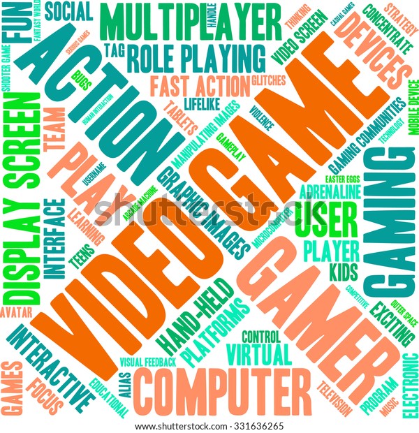 Video Game Word Cloud On White Stock Vector (Royalty Free) 331636265 ...