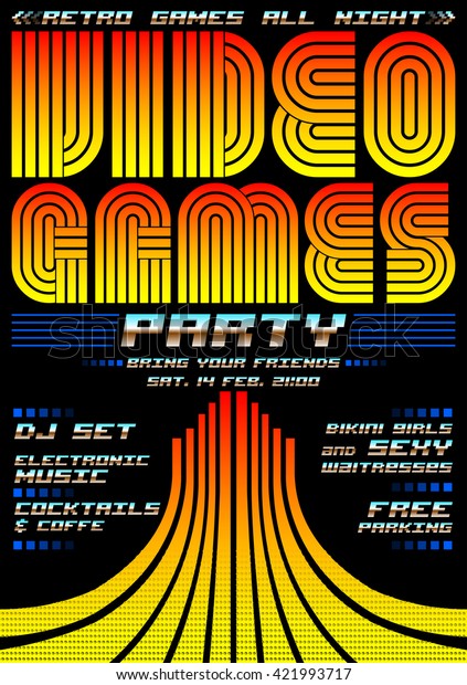 Video Games Party Poster Event Template Stock Vector (Royalty Free ...
