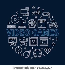 Video Games Vector Concept Round Outline Stock Vector (Royalty Free ...