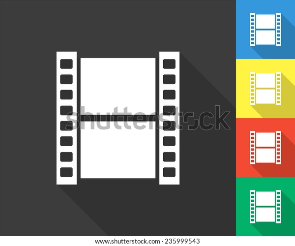 Video Icon Gray Colored Blue Yellow Stock Vector (Royalty Free ...