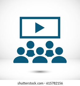 Video Lecture Icon Stock Vector (Royalty Free) 605930009