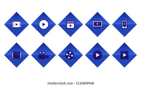 Video Movie Vod Streaming Button Icon Stock Vector (Royalty Free ...