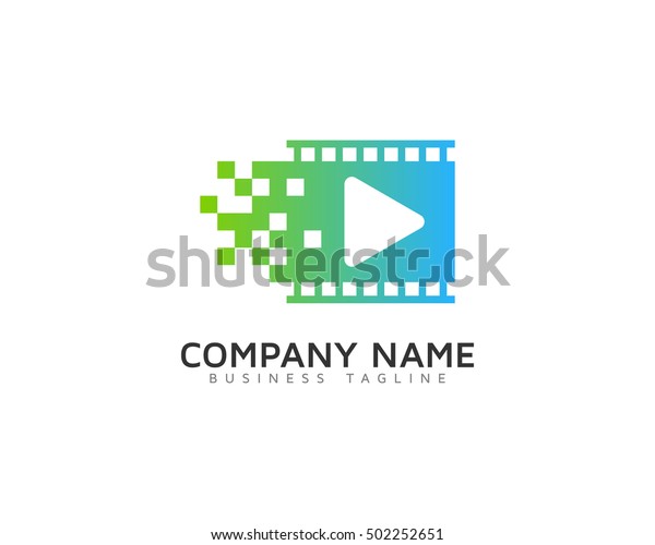 Video Pixel Logo Design Template Stock Vector (Royalty Free) 502252651 ...