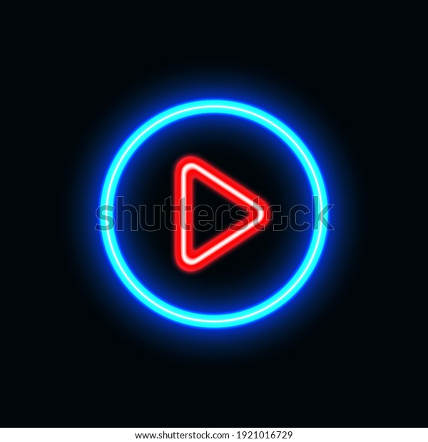 Video Play Neon Icon Website Ui Stock Vector (Royalty Free) 1921016729 ...
