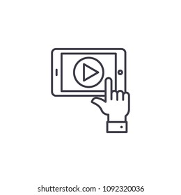 Video Playback Linear Icon Concept Video Stock Vector (Royalty Free ...