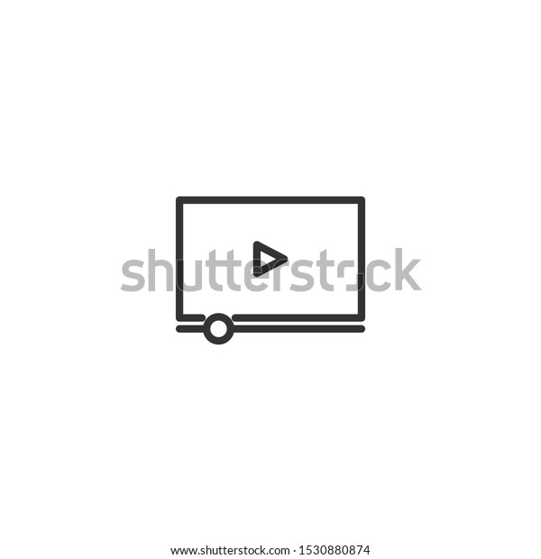 Video Player Line Icon Simple Design Stock Vector (Royalty Free ...