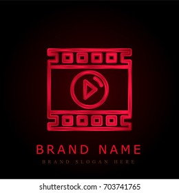Video Player Red Chromium Metallic Logo Stock Vector (Royalty Free ...