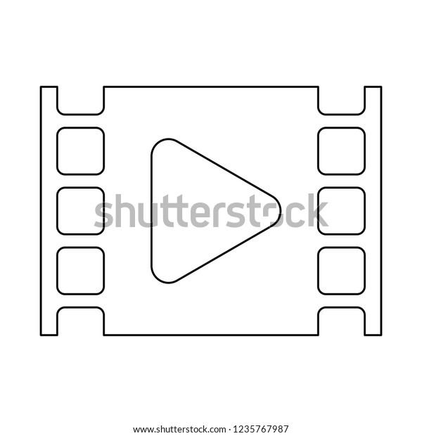 Video Player Symbol Black White Stock Vector (Royalty Free) 1235767987 ...