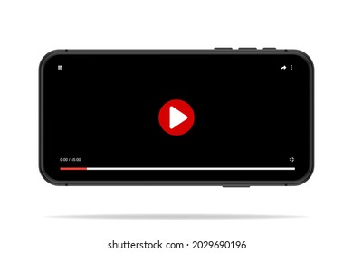 Video Player Template Mobile Black Screen Stock Vector (Royalty Free ...