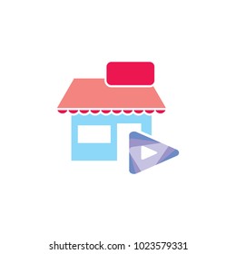 Video Shop Logo Icon Design Stock Vector (Royalty Free) 1023579331 ...
