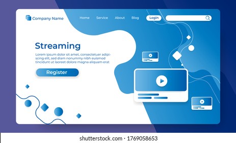 Video Streaming Landing Page Template Premium Stock Vector (Royalty ...