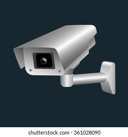 Set Security Camera Cctv Cartoon Illustration: ภาพประกอบสต็อก ...