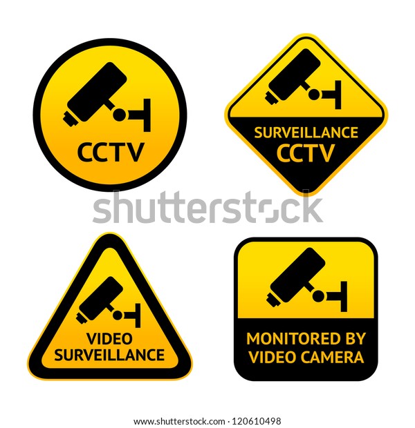 Video Surveillance Set Symbols Security Camera Stock Vector (Royalty ...