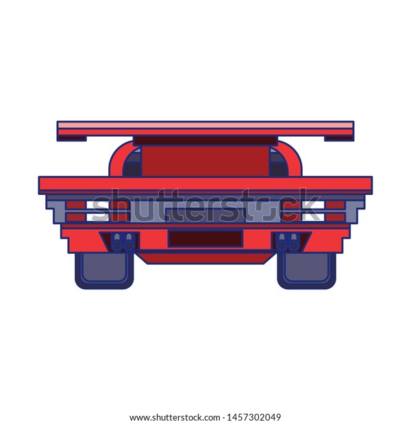 Videogame Pixelated Racing Car Frontview Symbol Stock Vector (Royalty ...