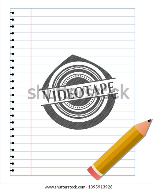 Videotape Drawn Pencil Vector Illustration Detailed Stock Vector ...