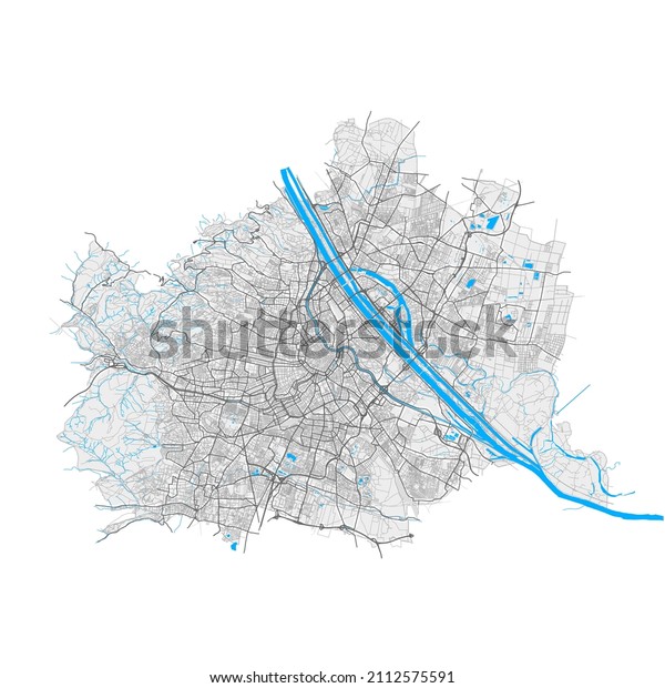 Vienna Austria High Resolution Vector Map Stock Vector (Royalty Free ...